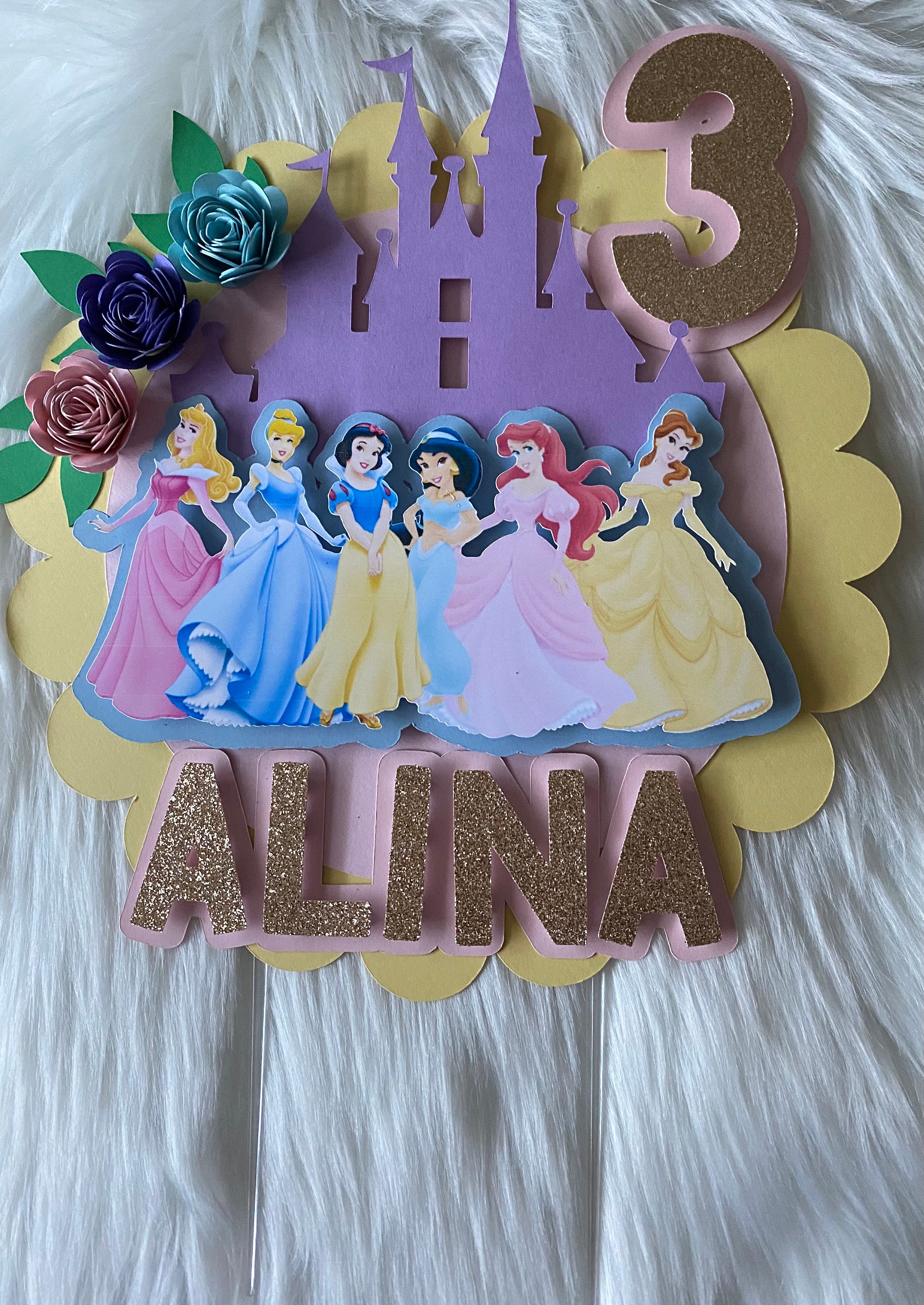 Disney Princess Cake Topper, Princess Party, Princess Birthday, Cake ...