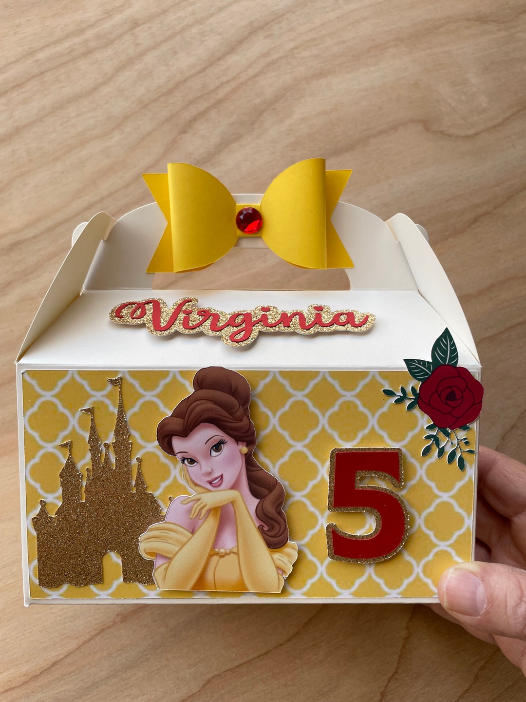 Beauty and the Beast Party Decor, Belle Treat Boxes, Princess Party ...