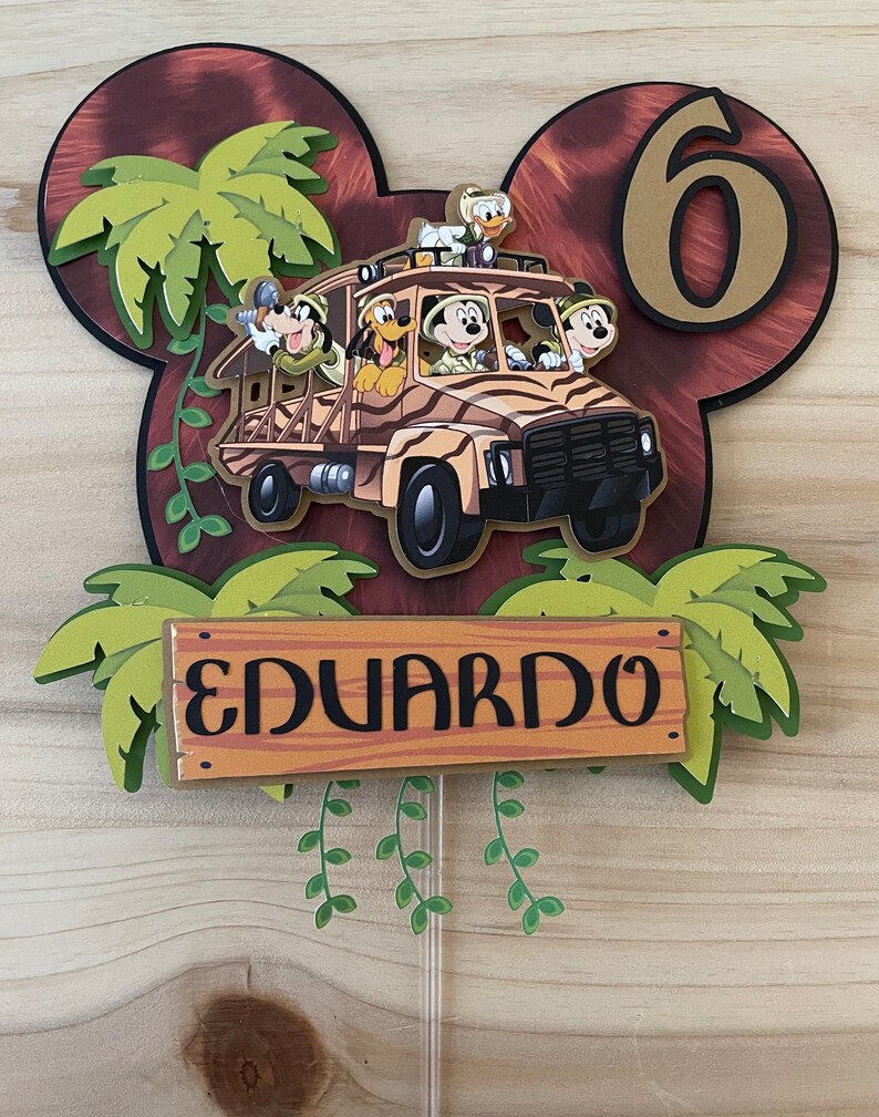 Mickey Safari Cake Topper, Birthday Cake Topper, Mickey Safari Decor ...