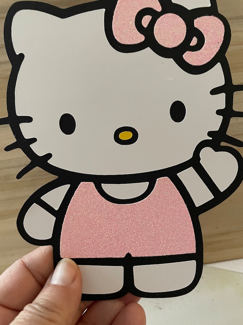 Set of 4 Kitty Die Cuts, Kitty Centerpieces, Kitty Party Decor, Photo ...