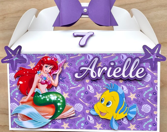 Little Mermaid Gable Boxes, Little Mermaid Party, Treat Boxes, Mermaid ...