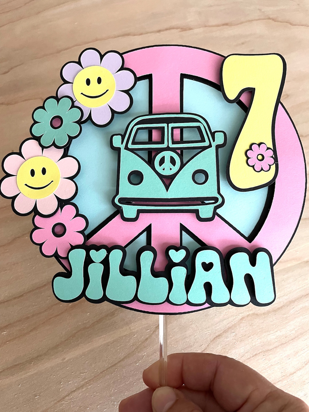 Hippie Party, 70’s Cake Topper, Cake Topper, Retro Cake Topper, Groovy ...