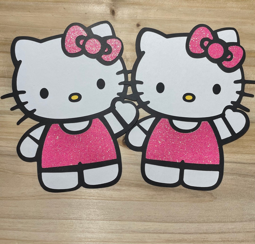 Set of 4 Kitty Die Cuts, Kitty Centerpieces, Kitty Party Decor, Photo ...