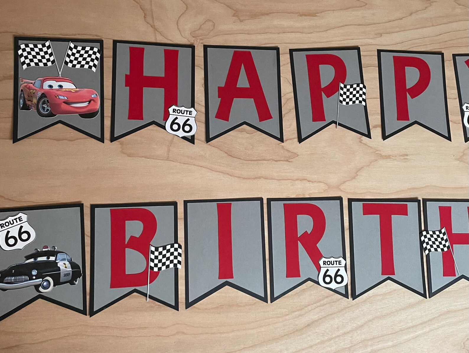 Cars Birthday Banner, Lightening Mcqueen Birthday, Disney Cars Birthday ...