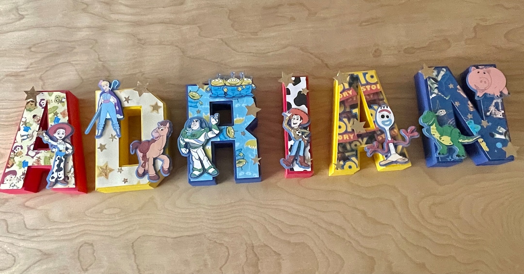 Toy Story, Woody, Buzz Lightyear, Boys Room Decor, 3D Toy Story Letters ...