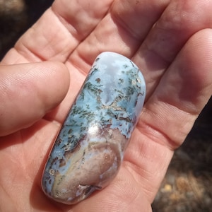 Mt Baker Blue Agate With Jasper Mixed Freeform Cabochon 52 X 25 X 18 Mm ...
