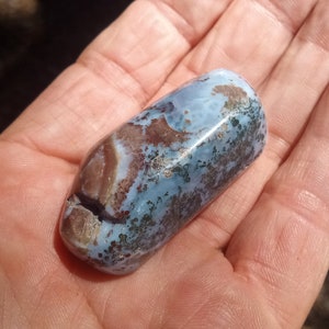 Mt Baker Blue Agate With Jasper Mixed Freeform Cabochon 52 X 25 X 18 Mm ...
