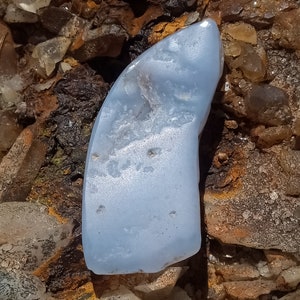 Ellensburg Blue Agate Cabochon: Brecciated Rhyolite Gemstone (56 X 23 X ...