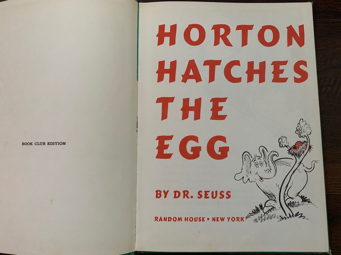 Horton Hatches the Egg - Dr. Seuss - 1940 Book Club Edition - Etsy
