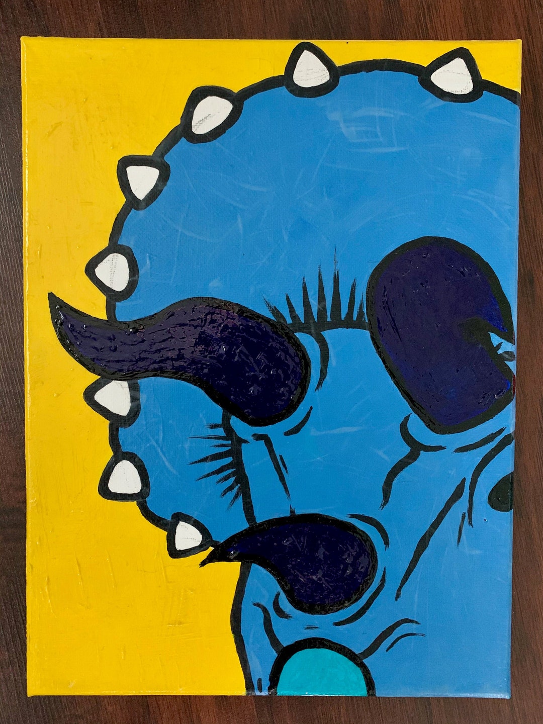 Triceratops Acrylic Painting on Canvas - 9x12, 3/4" Deep - Original - Etsy