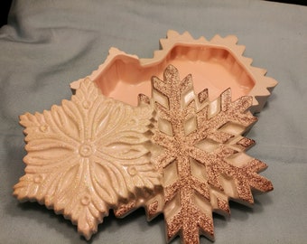 Snowflake Lantern Box in Gray and White - Etsy