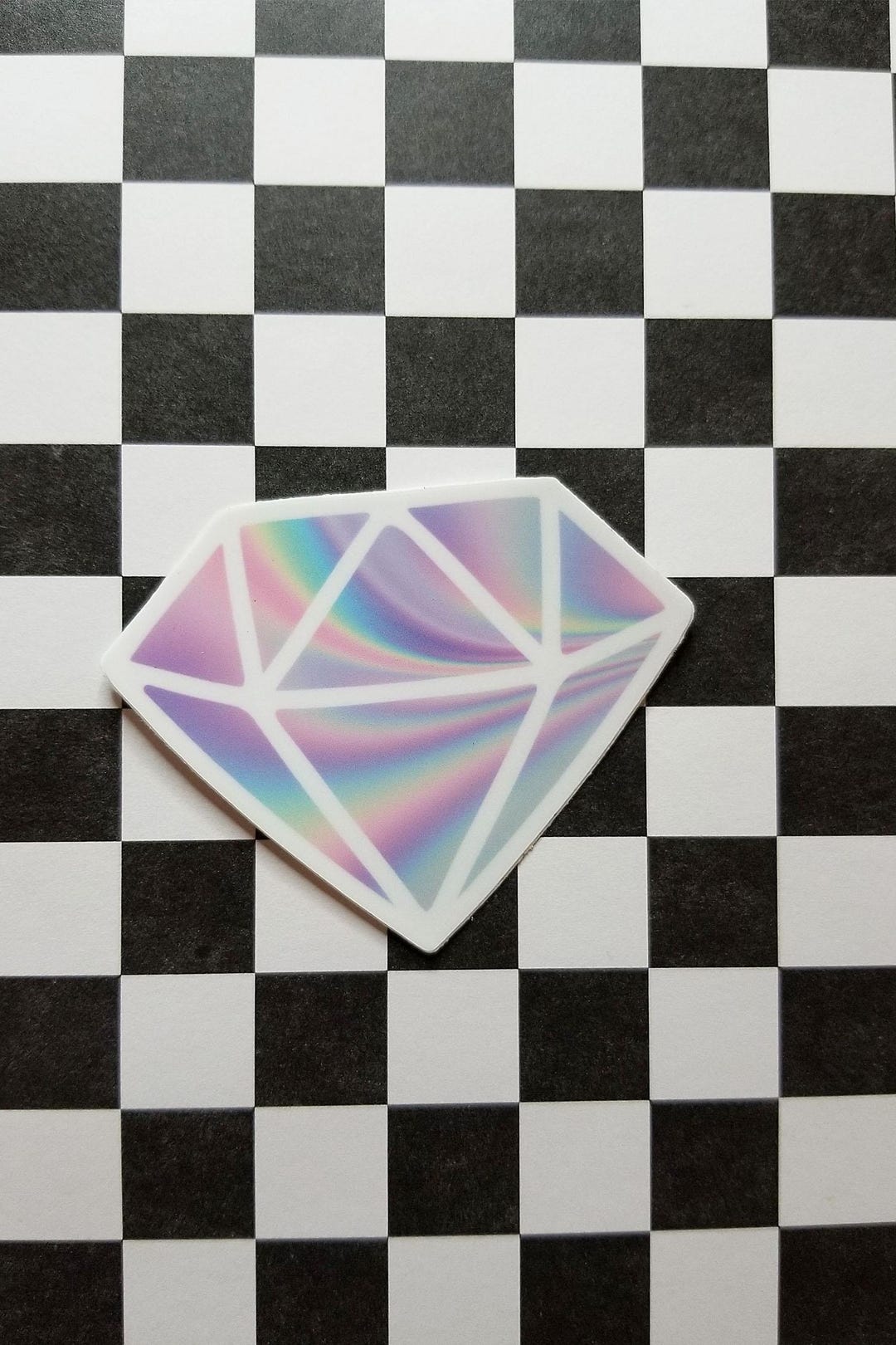 Rainbow Diamond Vinyl Sticker: Pastel Hologram Style Gem Decal - Etsy