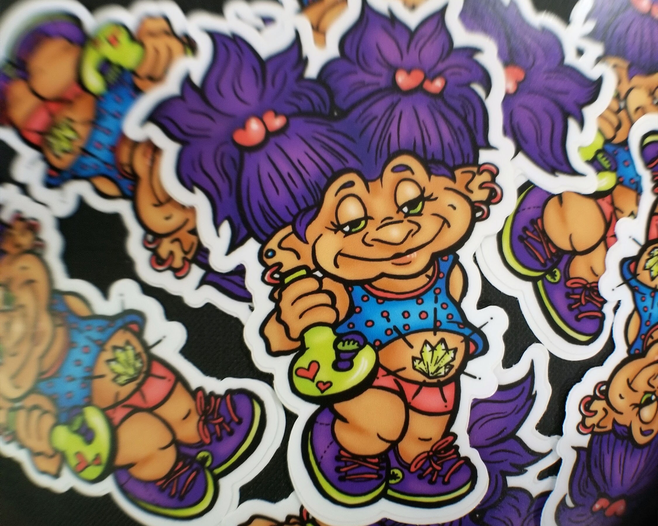 Trippin Troll Vinyl Weed Sticker Stoner Gift - 90s Cartoon Marijuana ...