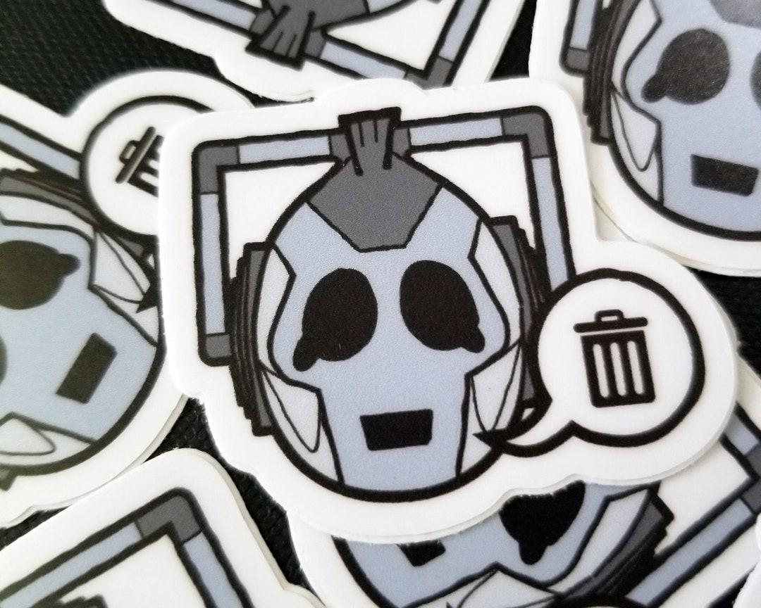Doctor Who Small Cyberman Vinyl Sticker - Cartoon Art Decal - Etsy