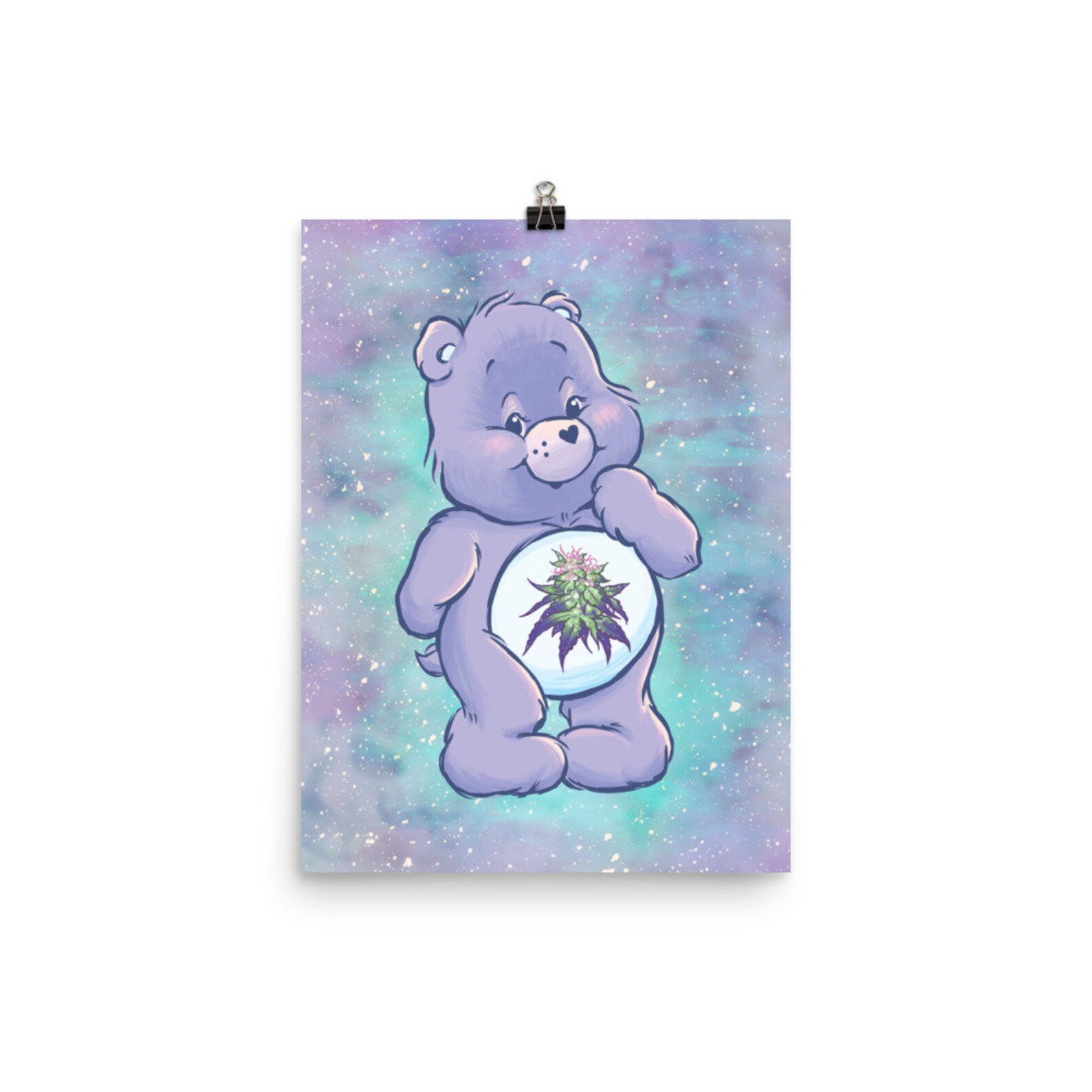 Kush Bear Poster - Weed Marijuana Cannabis Art Print - 80's 90's ...
