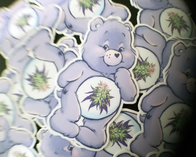 Kush Bear Vinyl Weed Sticker Marijuana Cannabis Art Decal | Etsy