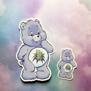 Kush Bear Vinyl Weed Sticker - Marijuana, Cannabis Art Decal, Stoner ...