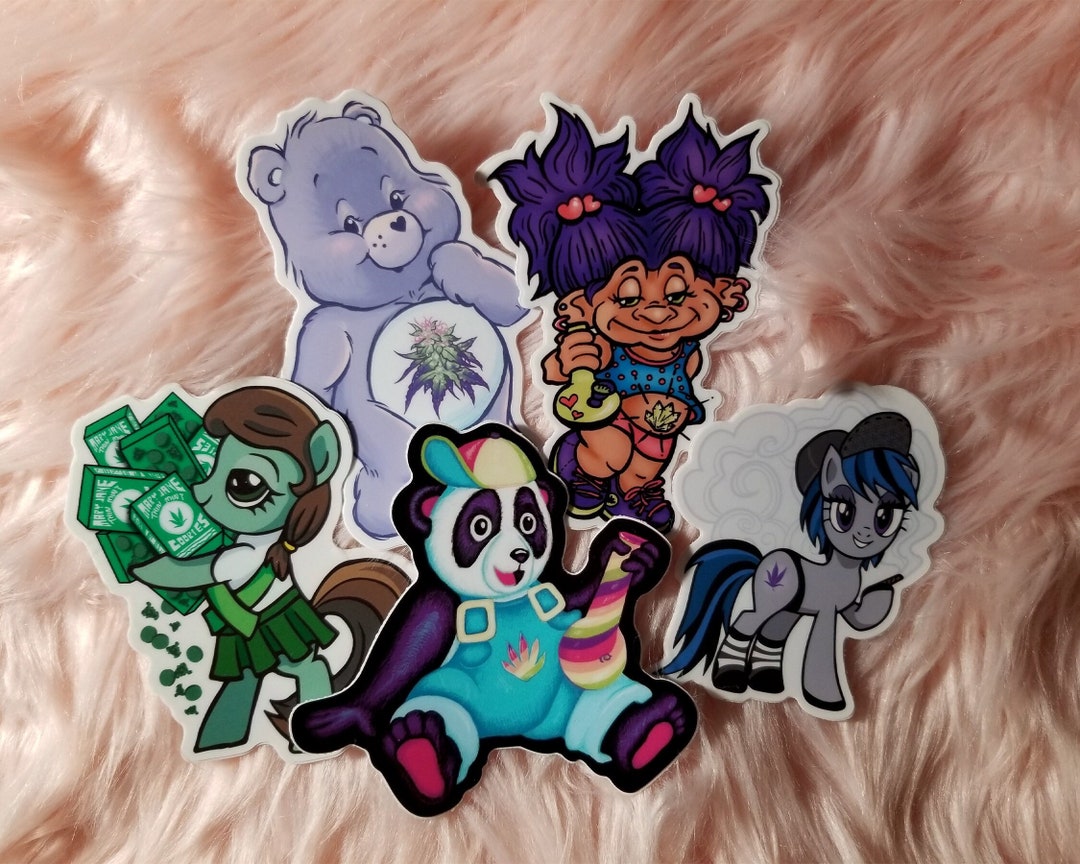 420 Cartoons Vinyl Sticker Set - 90s Characters, Marijuana Decal, Weed ...