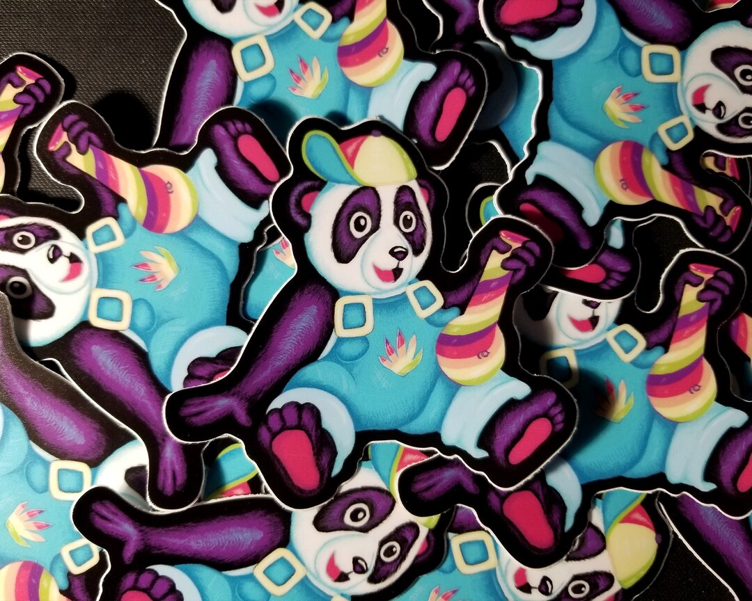 Rainbow Panda Vinyl Weed Sticker 90's Inspired Marijuana Bong Decal ...
