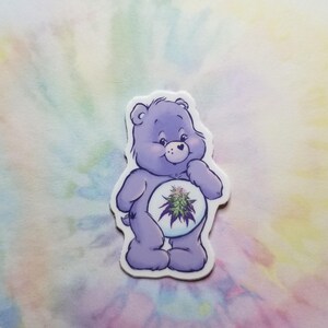 Kush Bear Vinyl Weed Sticker - Marijuana, Cannabis Art Decal, Stoner ...