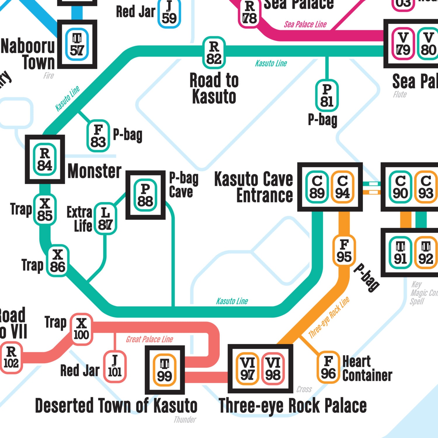 Zelda 2: the Adventure of Link - NES Map Series - Etsy