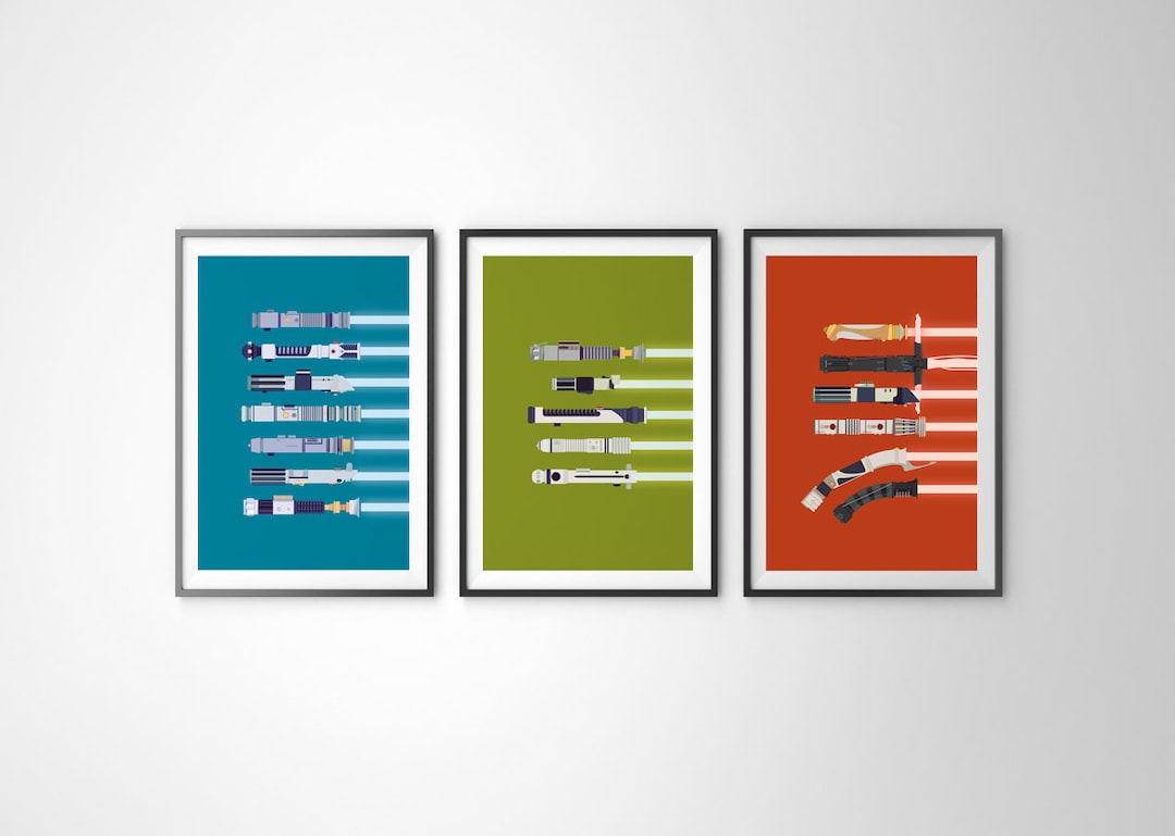 All 3 Colors - Star Wars RGB Lightsaber Color Poster Series - Etsy