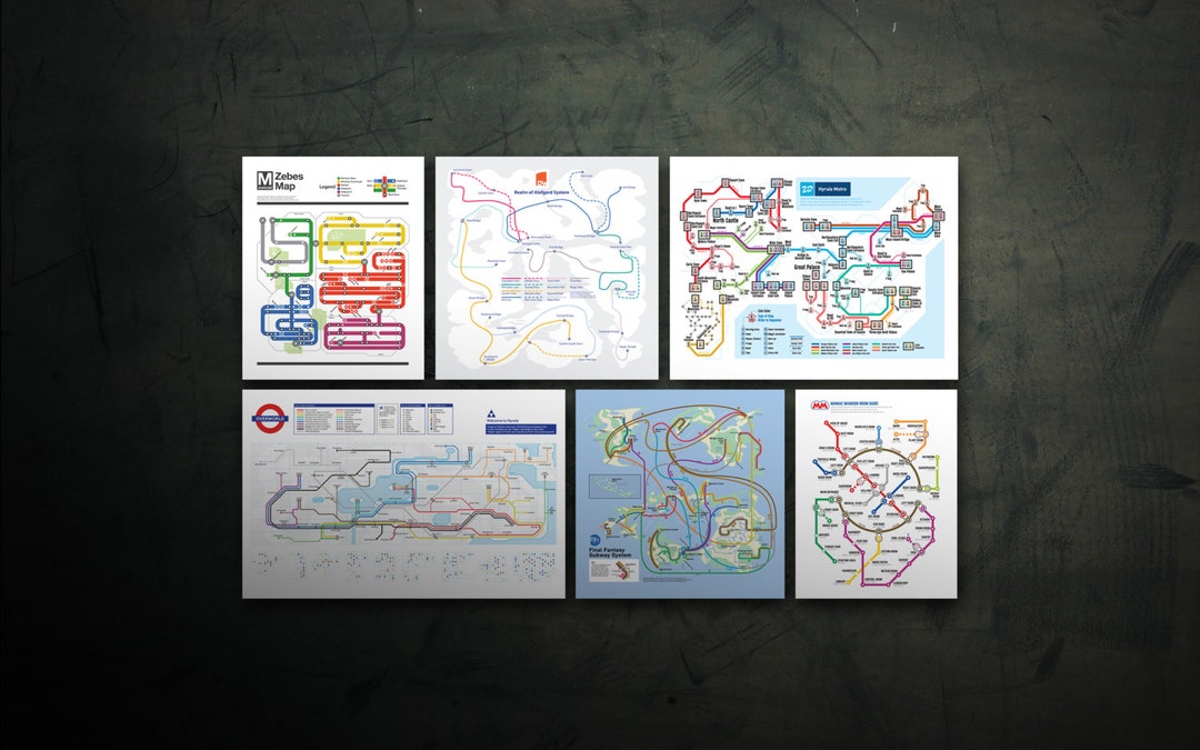 NES Map Series - All 6 Retro Subway Maps - Etsy