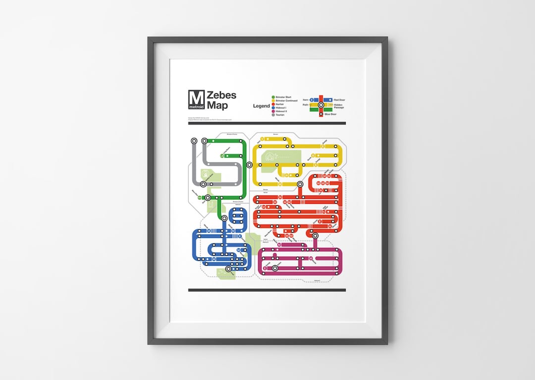 Metroid Metro NES Map Series - Etsy