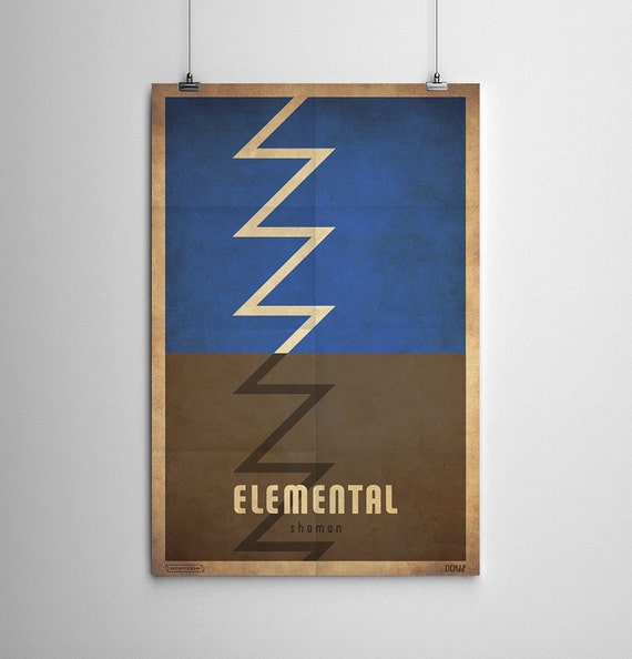 Elemental Shaman Wow Minimalist Class Poster Series | Etsy