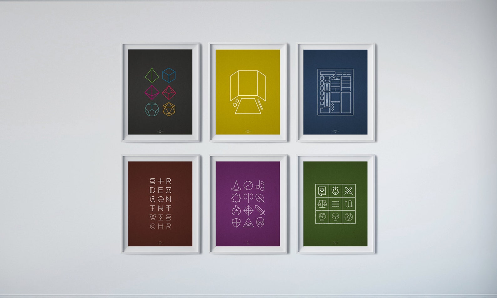 All 6 Designs - Dungeons & Dragons Line Art Series - Etsy