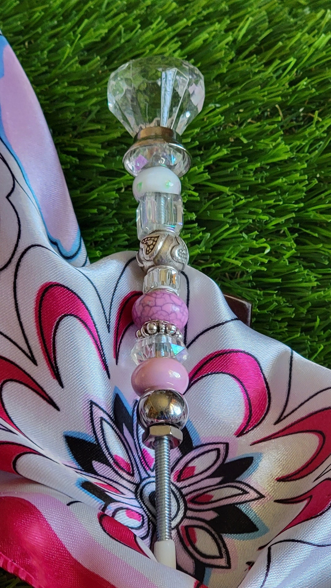 Pink Plant Stake: Succulent Stake Beaded Plant Poke Plant - Etsy