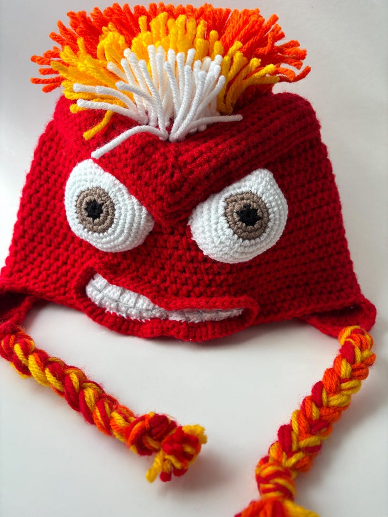 Inside Out Anger Hat: Halloween Costume, Winter Hat - Etsy