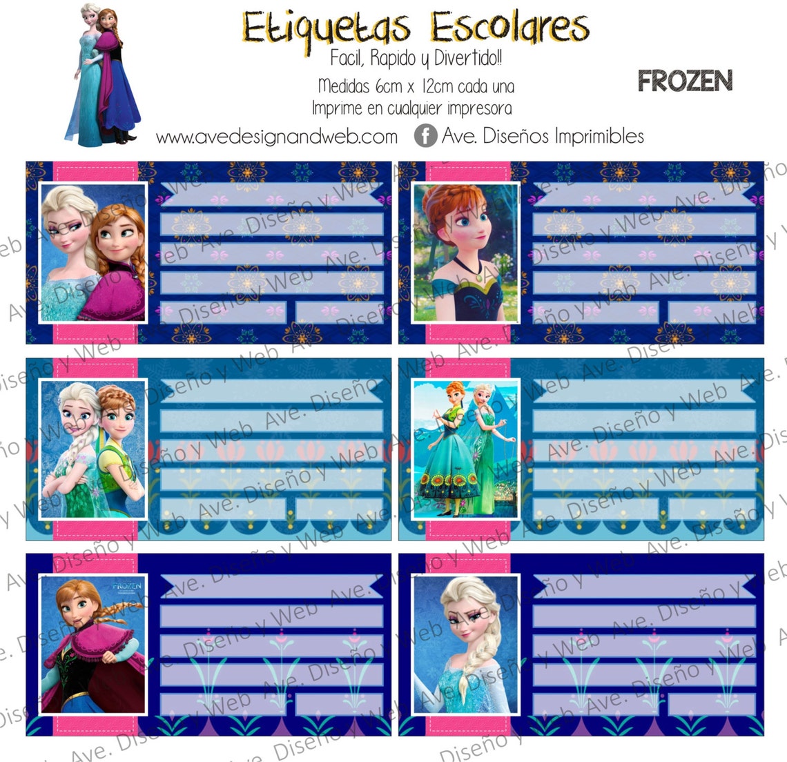 Frozen Labels for Books Frozen Labels for Notebooks Frozen - Etsy