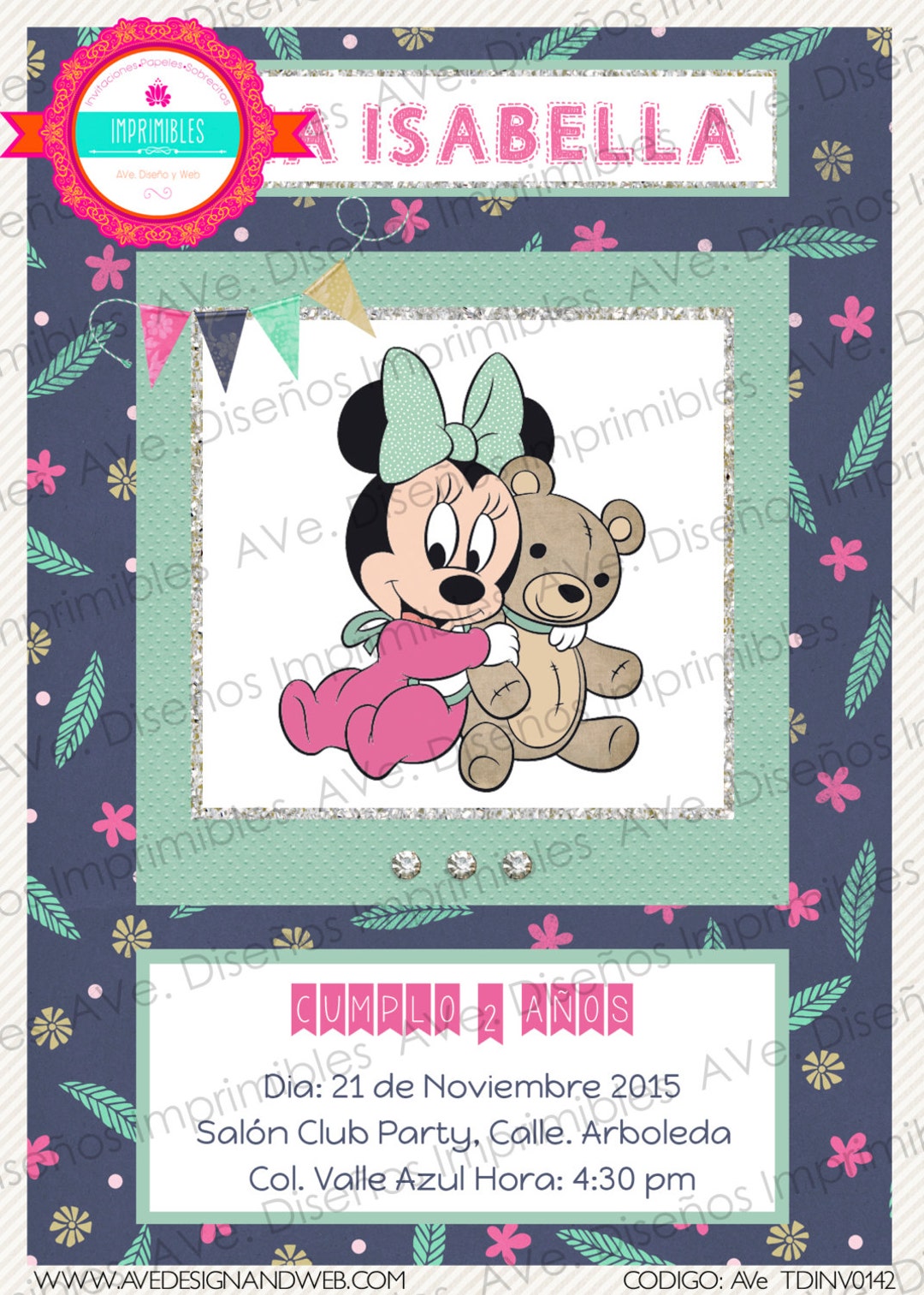 Minnie Mouse Invitations Baby Shower Minnie Mouse - Etsy