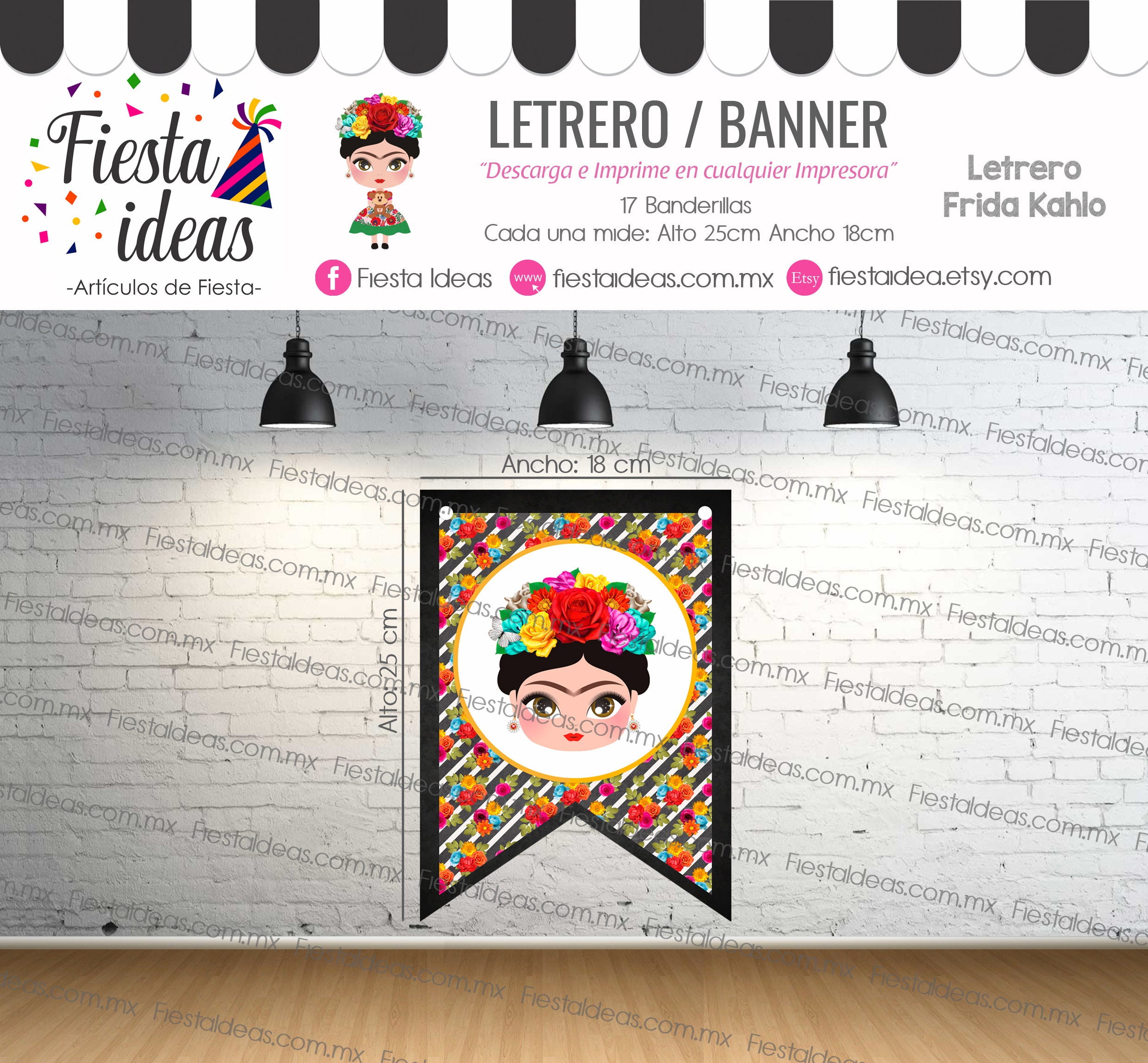 Frida Kahlo Letrero, Frida Kahlo Banner, Frida Kahlo Cumpleaños, Frida ...