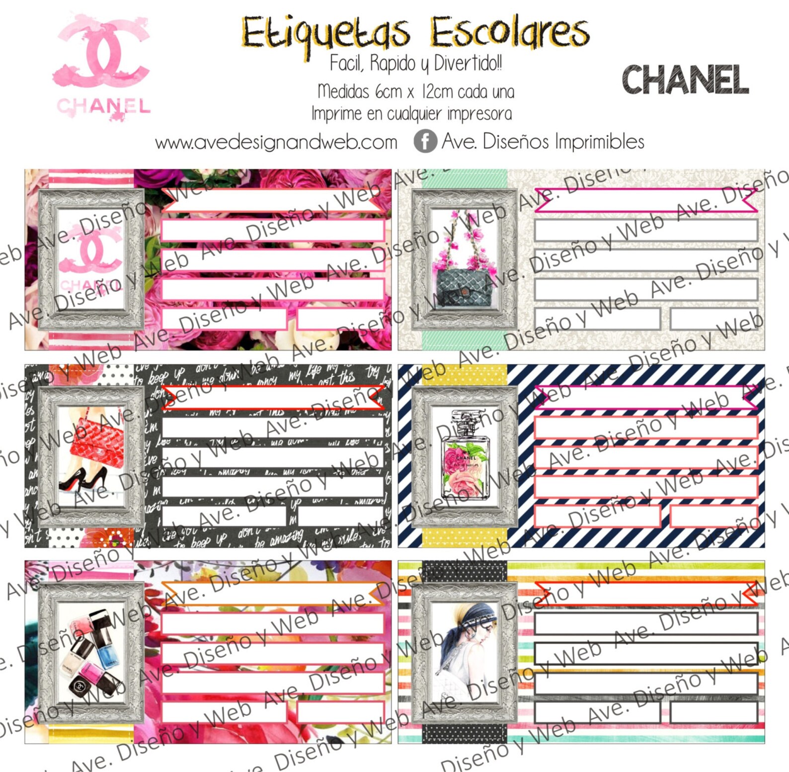 Coco Chanel Labels for notebook Coco Chanel Labels for books | Etsy