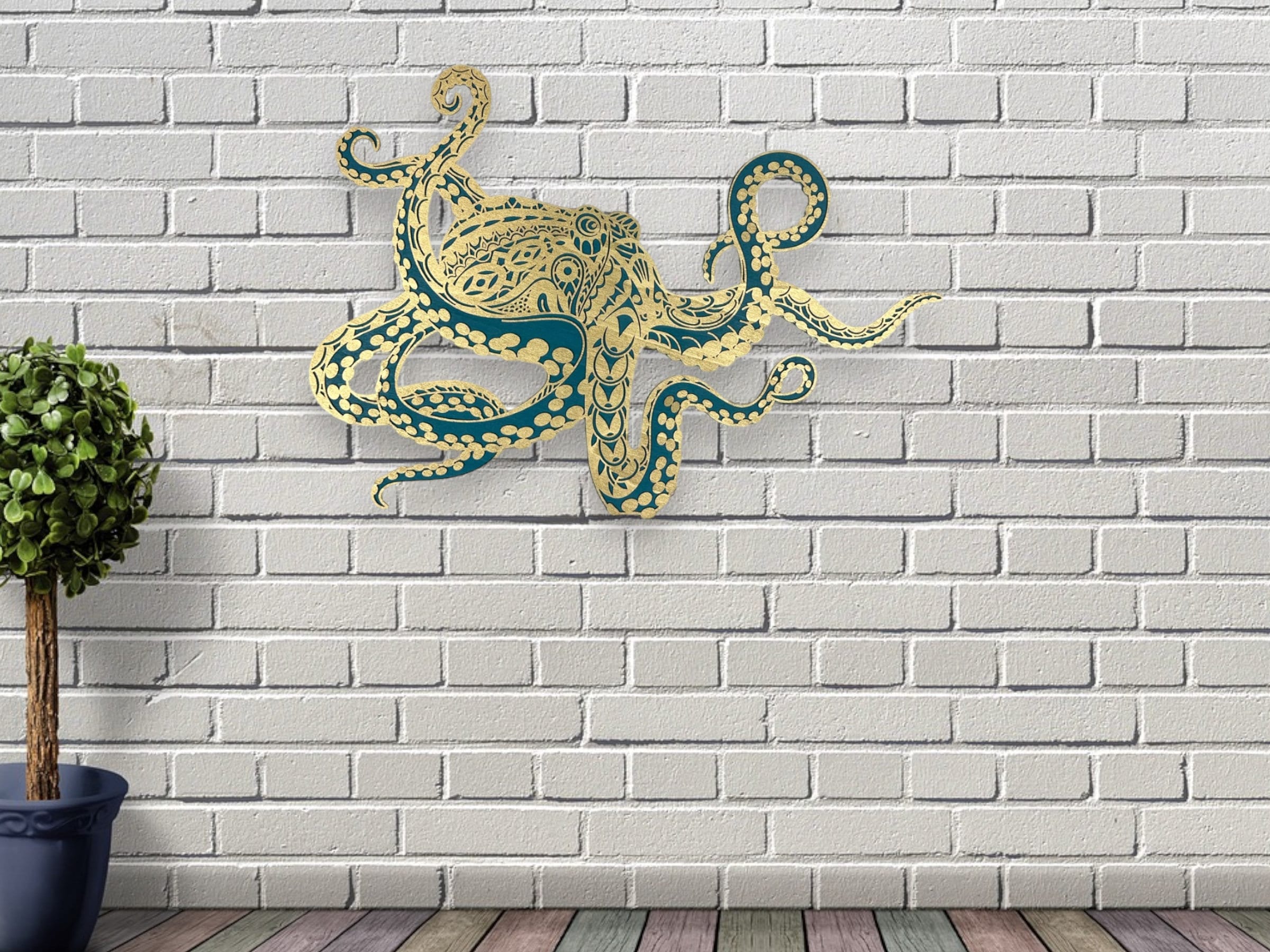 Octopus Wall Art Detailed Layered Design Custom Colors Various Sizes - Etsy