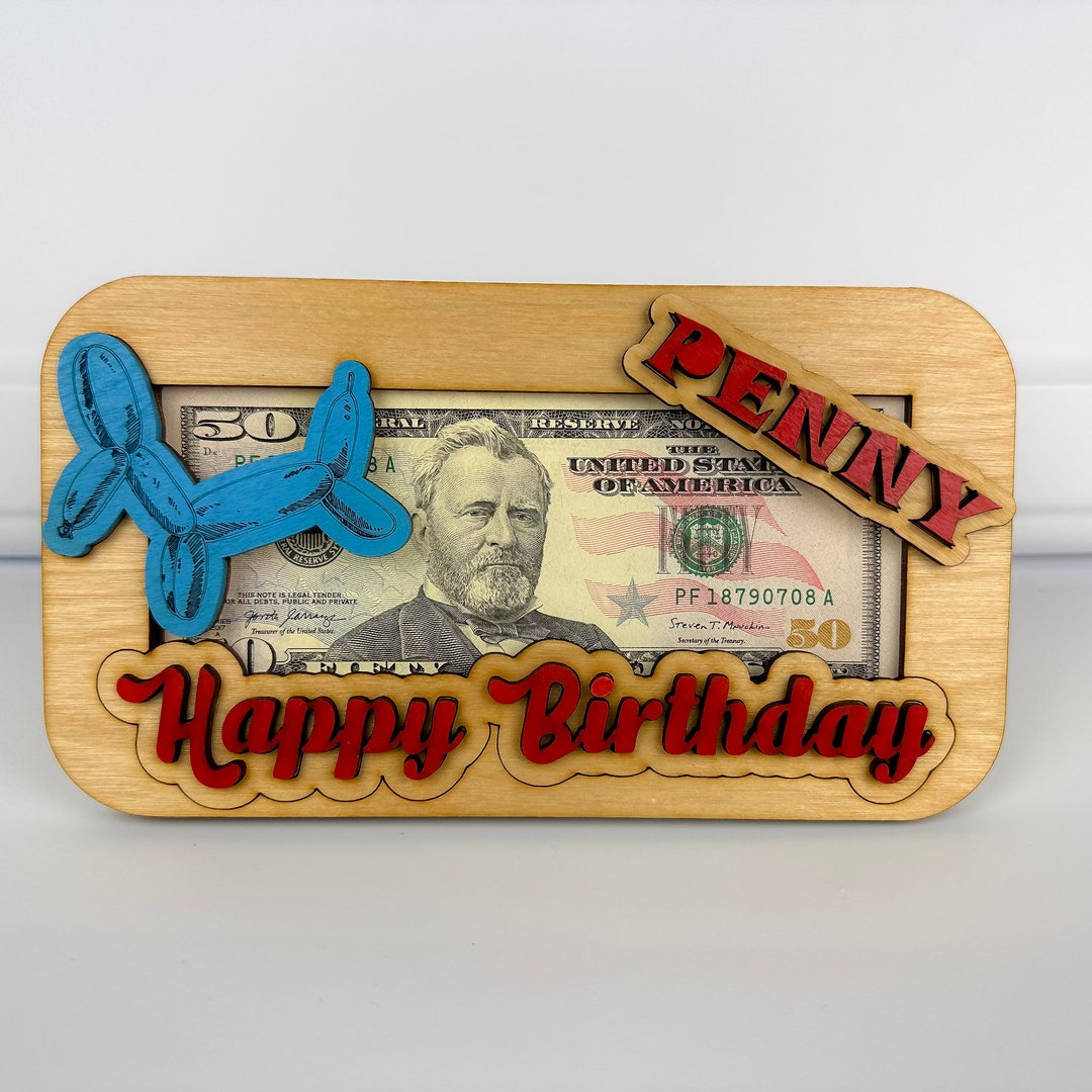 Personalized Happy Birthday Money Holder Birthday Card - Etsy