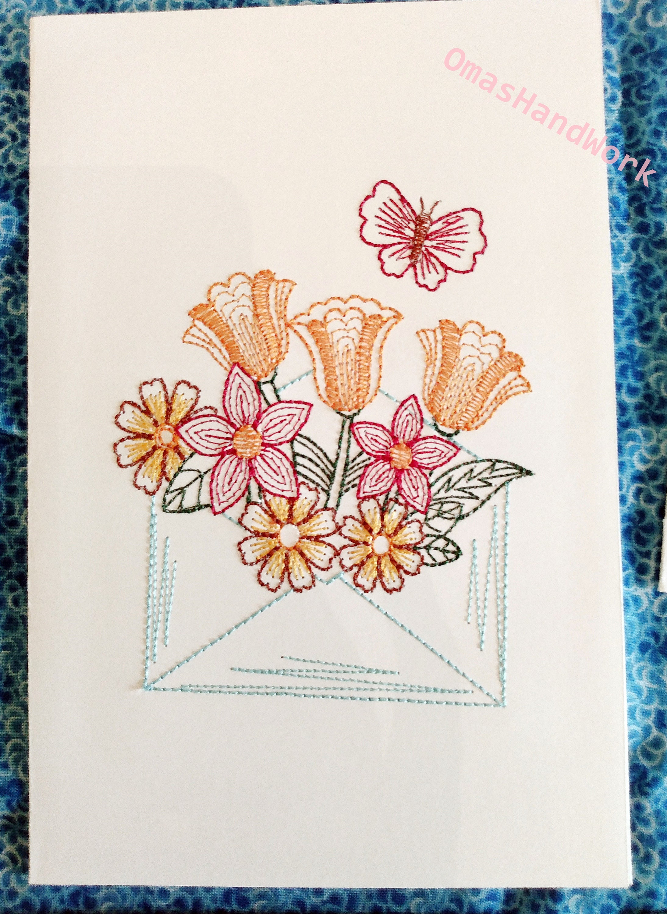 Embroidered Greeting Cards, Set of Four Floral All Occasion ...