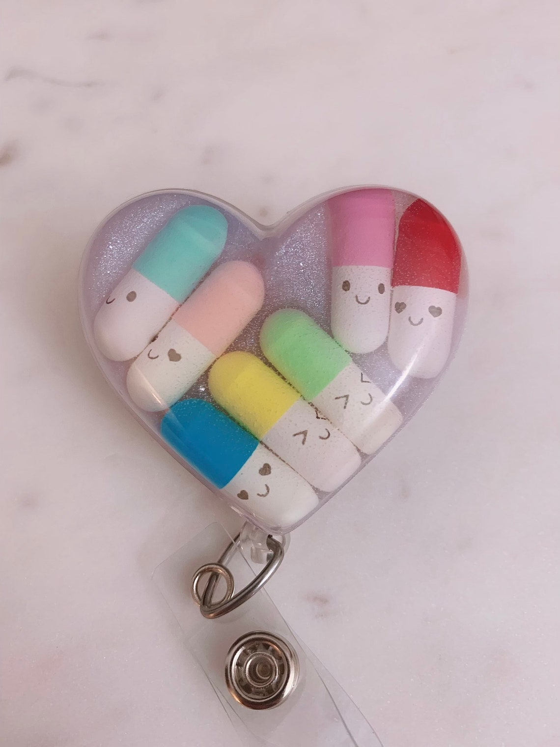Cute Pills Heart Badge Pale Lavender | Etsy