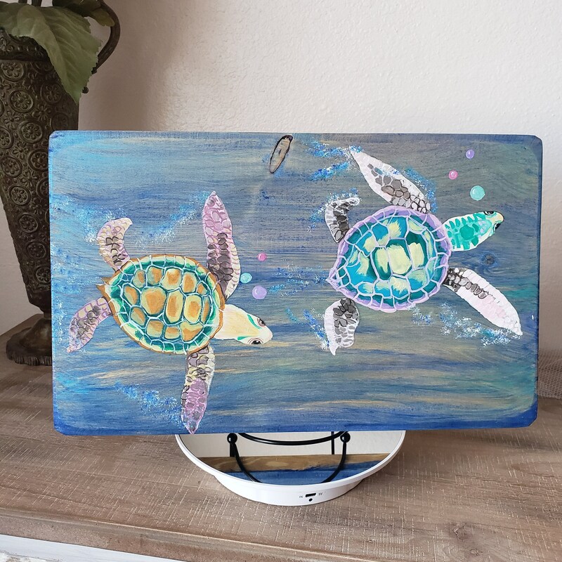 Turtle Whimsical Painting - Etsy