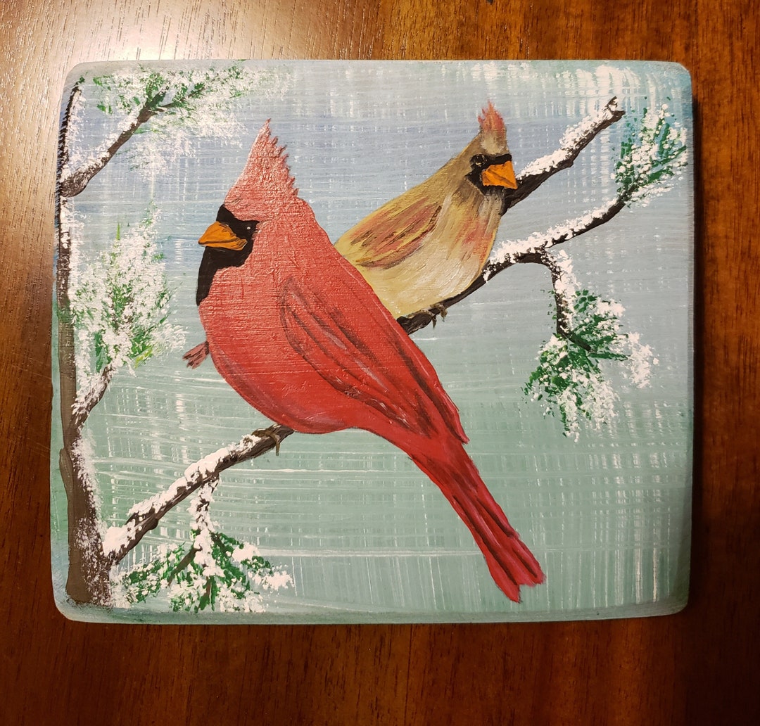 Cardinals. Cardinal Couple Painting. Winter Birds. Cardinals in the ...