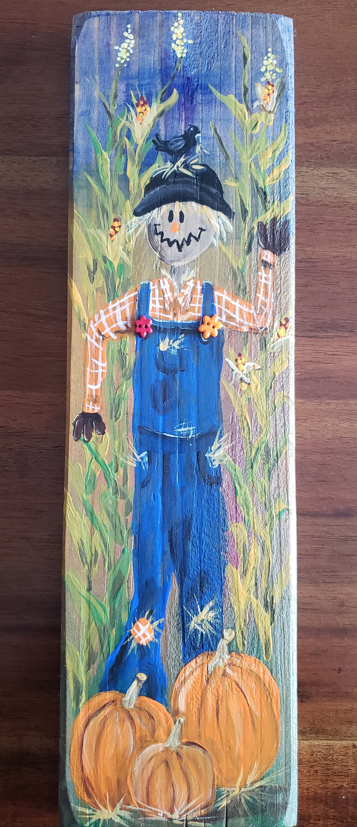 Scarecrow. Homemade Scarecrow. Acrylic Painted Scarecrow. Garden ...