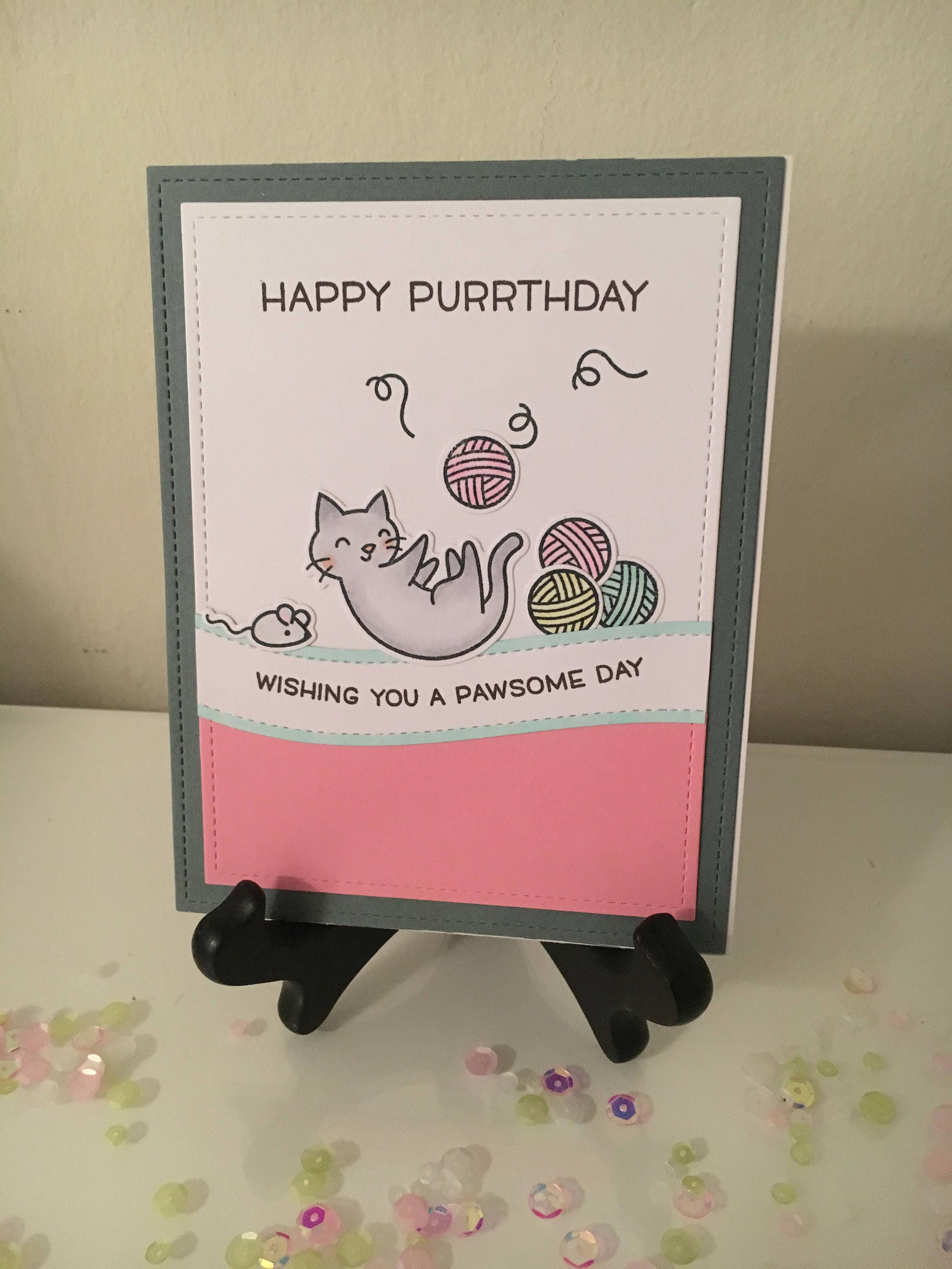 happy-birthday-with-cat-puns-cat-meme-stock-pictures-and-photos