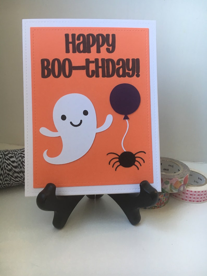 Happy Birthday Card "happy Boo-thday!" - Halloween Birthday Card, Funny ...