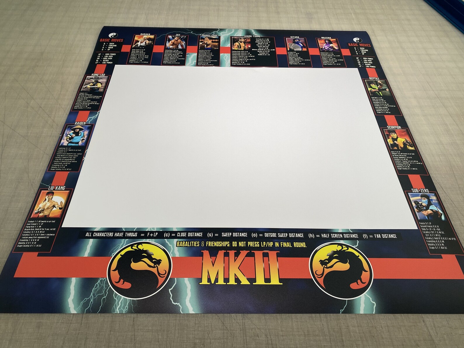 Mortal Kombat 2 Bezel Moves List - Etsy