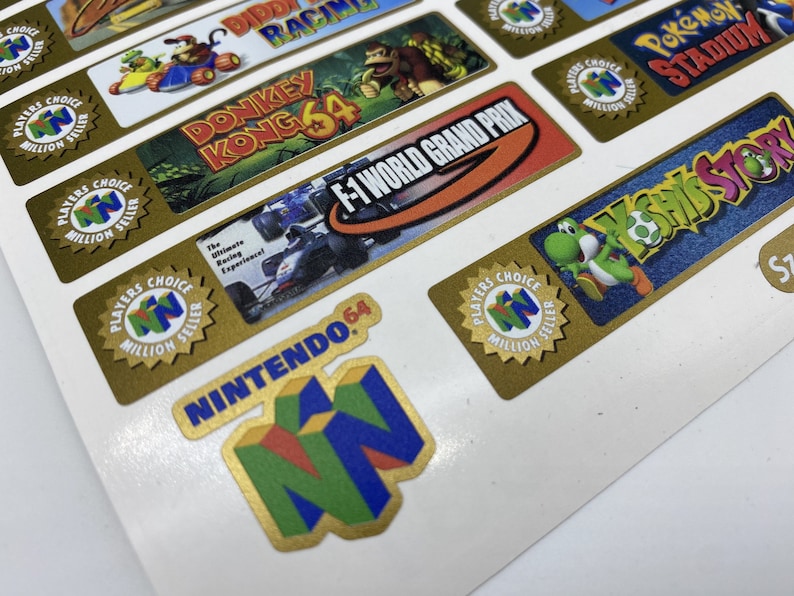 Nintendo 64 Players Choice End Labels - Etsy