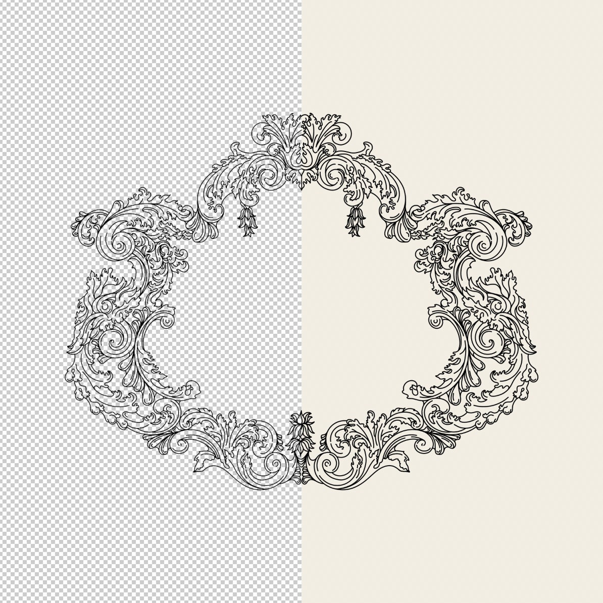Baroque Frame, Ornament Element, PERSONAL USE, Transparent Png Digital ...