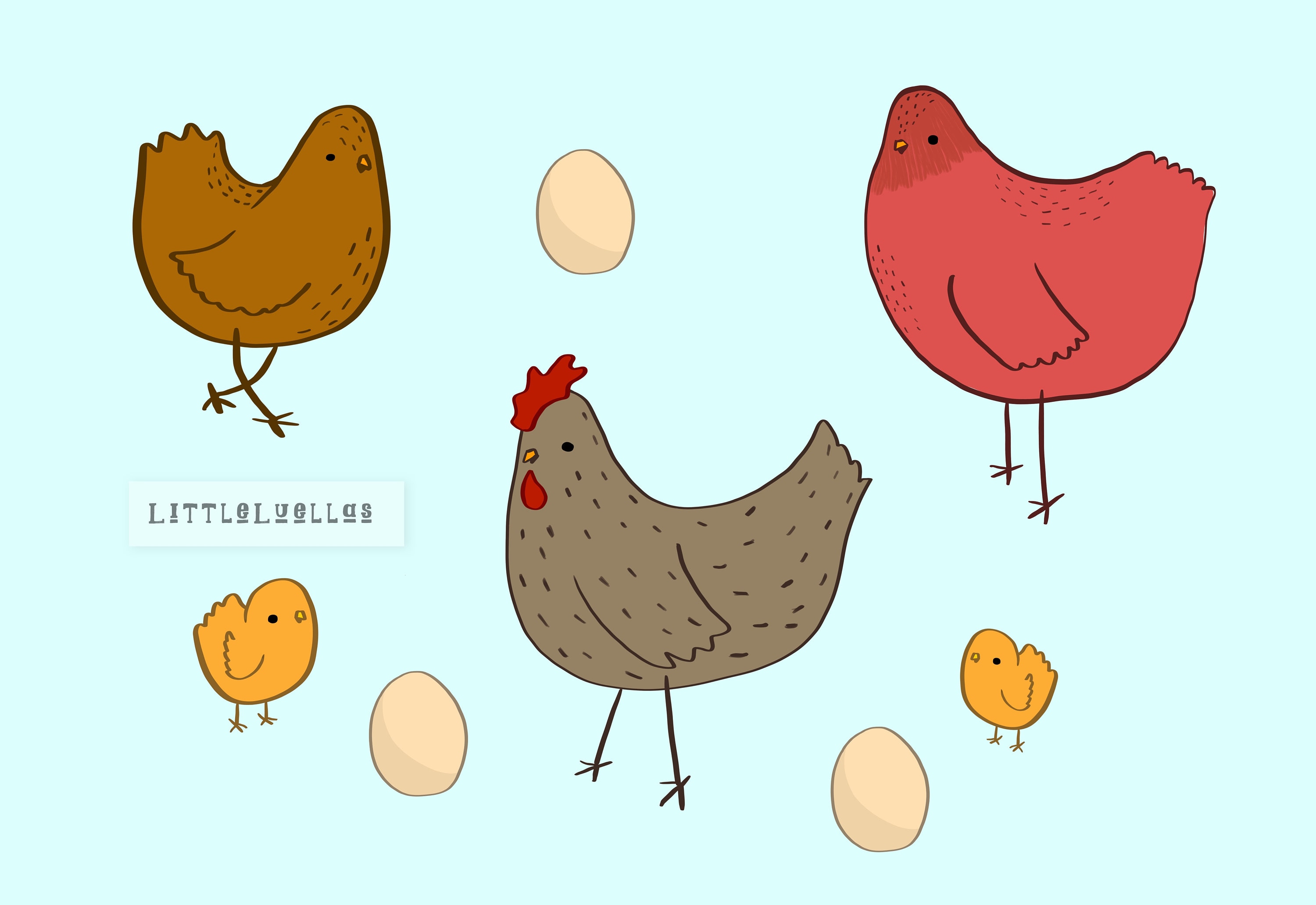 Chicken Clipart, Chickens, Farm Clipart, Bird Clipart, Birthday Clipart ...
