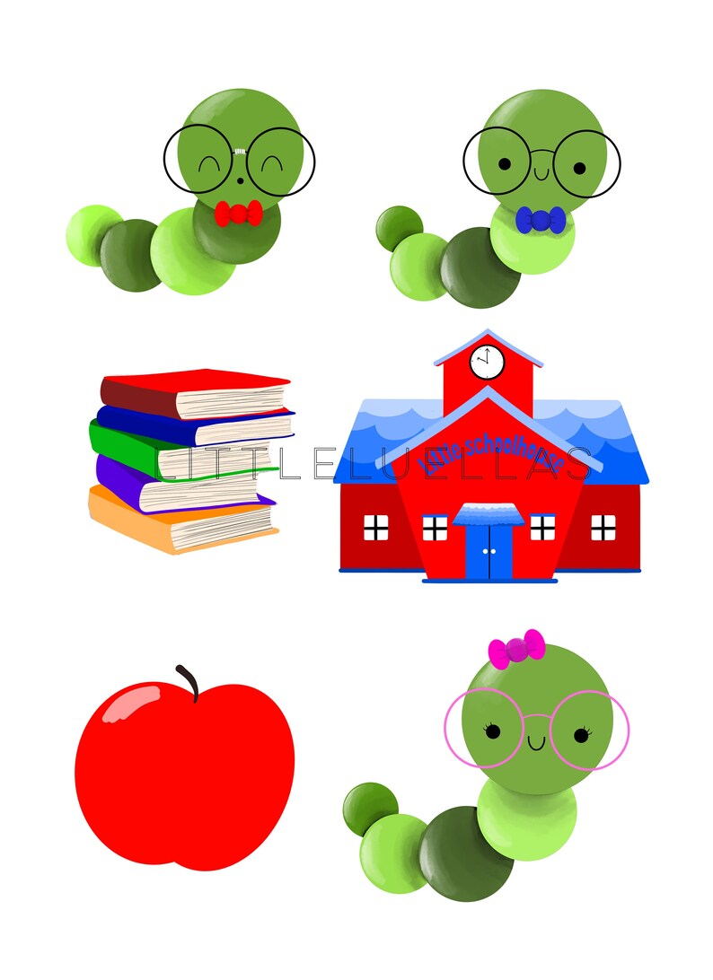 Book Worm Clipart, School Clipart, Classroom Clipart, Book Clipart, Bug ...